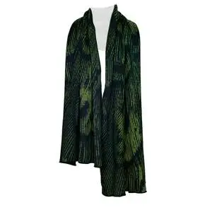 ESSIEN & EMRE Volucer Merino Wool Pattern Scarf Forest - Green