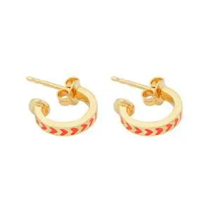 APRÈS YOUTH Gold / Orange Spark Enamel Earrings Orange - Gold/orange
