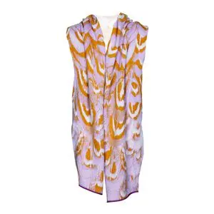 ESSIEN & EMRE Levem Merino Wool Knitted Pattern Scarf Mauve - Pink