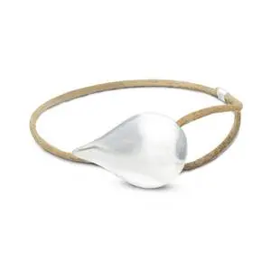 FREYA & THOR OF SWEDEN Brown / Silver Tear Of Freya Bracelet Silver & Brown Leather - Brown/silver