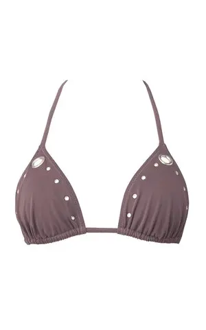 DAR ZÉRO STUDIO Grommet Bikini Top - Grey