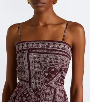Veronica Beard Printed Cotton-blend Midi Dress - Burgundy