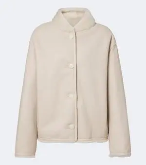 YVES SALOMON Shearling-trimmed Leather Jacket - White