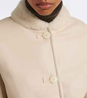 YVES SALOMON Shearling-trimmed Leather Jacket