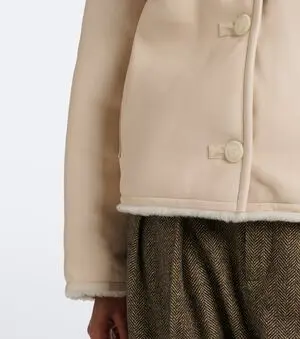 YVES SALOMON Shearling-trimmed Leather Jacket