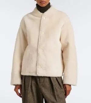 YVES SALOMON Shearling-trimmed Leather Jacket