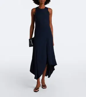 Veronica Beard Thalissa Draped Ribbed-knit Midi Dress