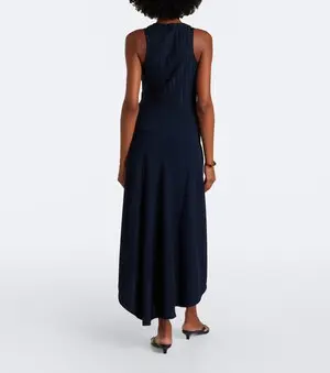 Veronica Beard Thalissa Draped Ribbed-knit Midi Dress