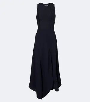 Veronica Beard Thalissa Draped Ribbed-knit Midi Dress - Blue