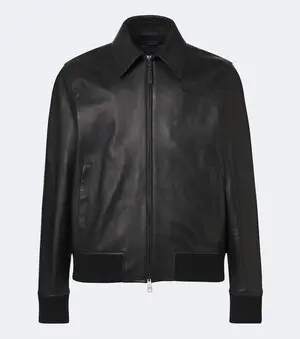 Burberry Bloomsbury Leather Bomber Jacket - Black