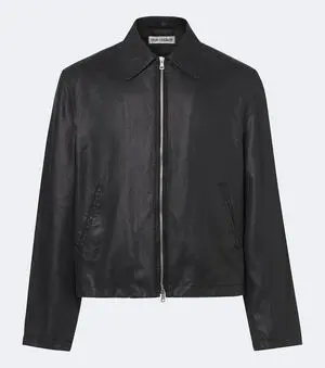 Our Legacy Worker Blouson Jacket In Lacquer Mirror Tencel - Black