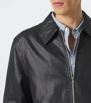 Our Legacy Worker Blouson Jacket In Lacquer Mirror Tencel - Black