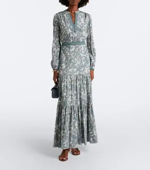 Veronica Beard Sama Printed Tiered Maxi Dress