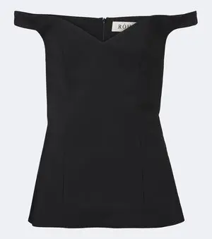 RÓHE Off-shoulder Top With Zipped Back - Black