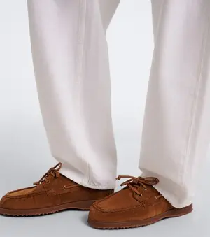 Hogan Suede Lace-up Boat Shoes