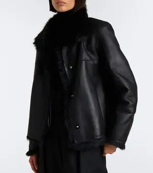 YVES SALOMON Reversible Shearling Coat - Black