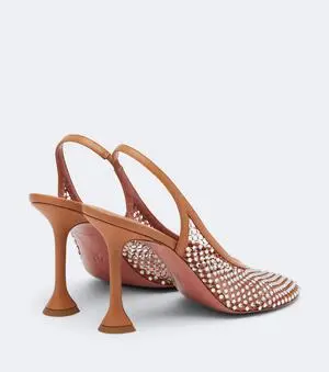 Amina Muaddi Dolly Crystal Embellished Slingback Pumps