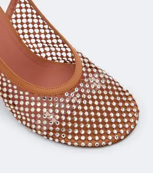 Amina Muaddi Dolly Crystal Embellished Slingback Pumps