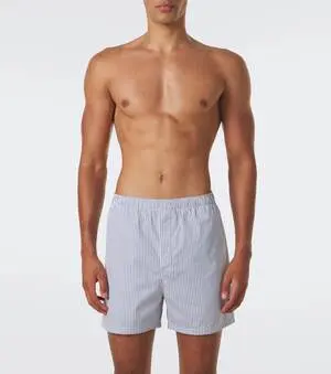 Saint Laurent Cassandre Striped Cotton Poplin Boxers