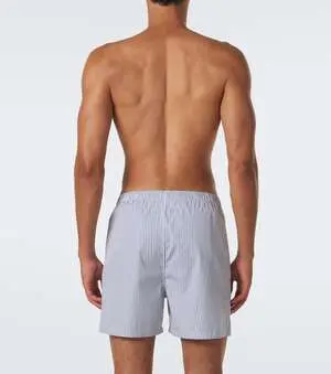 Saint Laurent Cassandre Striped Cotton Poplin Boxers