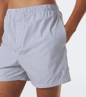 Saint Laurent Cassandre Striped Cotton Poplin Boxers