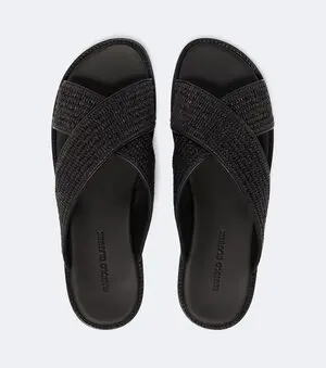 Manolo Blahnik Otawi Raffia Slides
