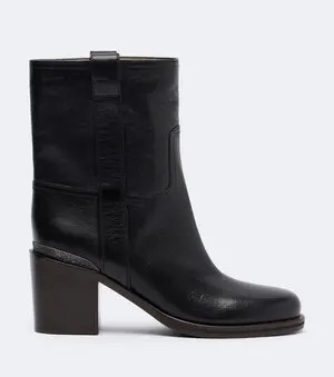 Brunello Cucinelli Monili Leather Ankle Boots