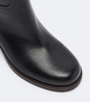 Brunello Cucinelli Monili Leather Ankle Boots