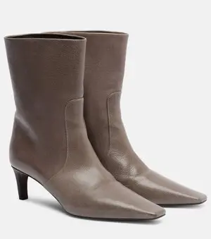 Brunello Cucinelli Monili Leather Ankle Boots - Brown