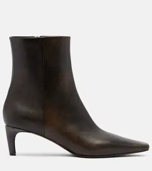 Brunello Cucinelli Monili Leather Ankle Boots - Brown