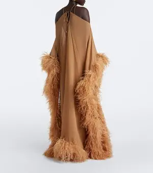 TALLER MARMO Feather-trimmed Kaftan