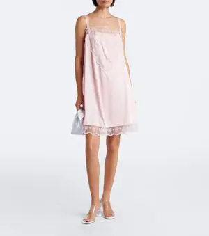 Simone Rocha Lace-trimmed Satin Slip Dress