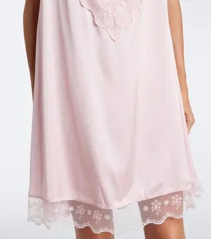 Simone Rocha Lace-trimmed Satin Slip Dress