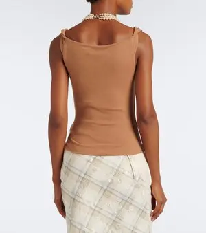 VIVIENNE WESTWOOD Draped Knitted Tank Top Cardboard