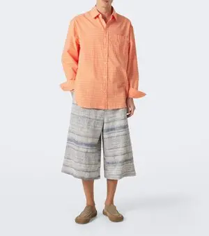 Loewe Checked Cotton-blend Shirt - Orange