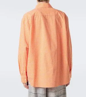 Loewe Checked Cotton-blend Shirt - Orange