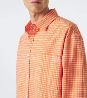 Loewe Checked Cotton-blend Shirt - Orange