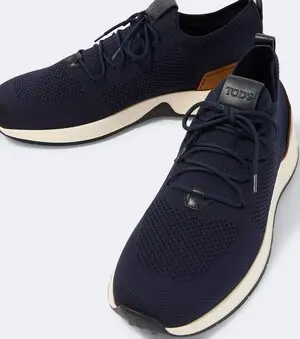 TOD'S Calzino Leather-trimmed Fabric Sneakers
