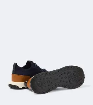 TOD'S Calzino Leather-trimmed Fabric Sneakers