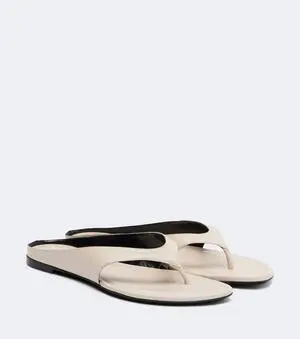 HERBERT LEVINE Sunkissed Leather Thong Sandals - White