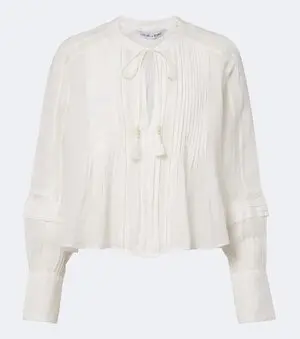 Veronica Beard Sawyer Ramie Blouse - White