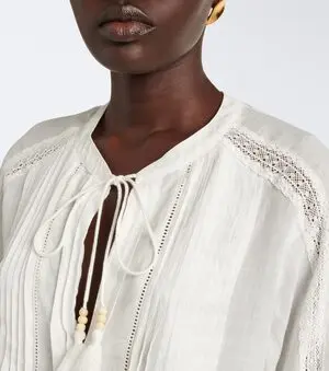 Veronica Beard Sawyer Ramie Blouse - White