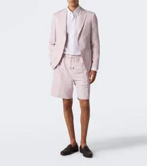 Canali Linen And Silk Shorts - Pink