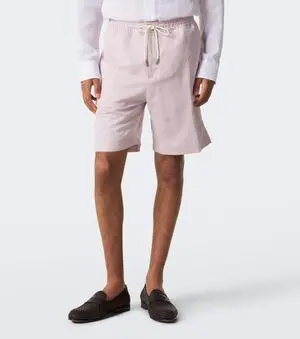 Canali Linen And Silk Shorts - Pink