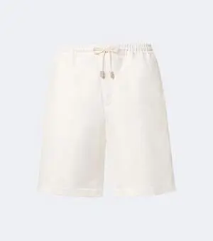 Canali Linen And Silk Blend Shorts - White