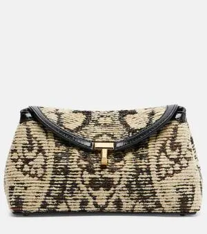 TOTEME Toteme T-Lock Mini Clutch Beige