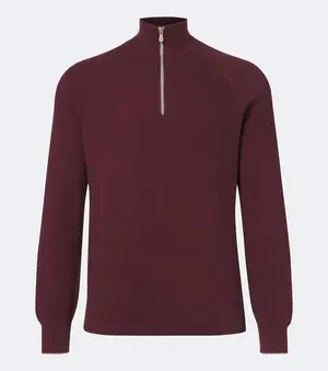Brunello Cucinelli Ribbed-knit Cotton Sweater - Burgundy