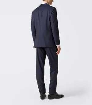 Brioni Striped Wool Suit - Blue