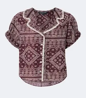 Veronica Beard Ilene Printed Cotton-blend Shirt - Burgundy