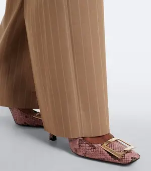 ROGER VIVIER Trompette Snake-print Leather Pumps - Pink